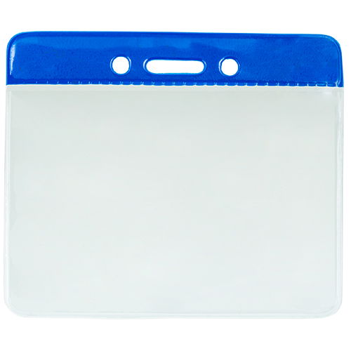 Blue Color Coded Vinyl Badge Holder - Horizontal - Pack of 100 ...