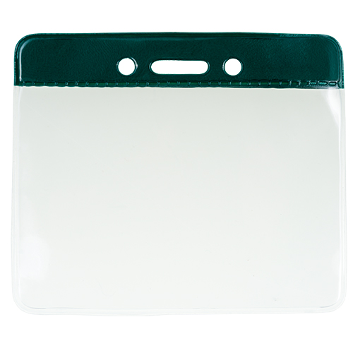 Green Color Coded Vinyl Badge Holder - Horizontal - Pack of 100 ...