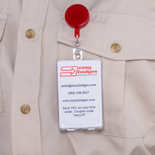 Hard Plastic Frosted ID Badge Holder - Vertical - 706-N - EasyBadges