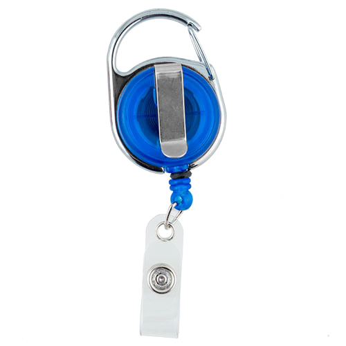 Carabiner Blue Badge Reel w/ Vinyl Strap & Rotating Belt Clip ...
