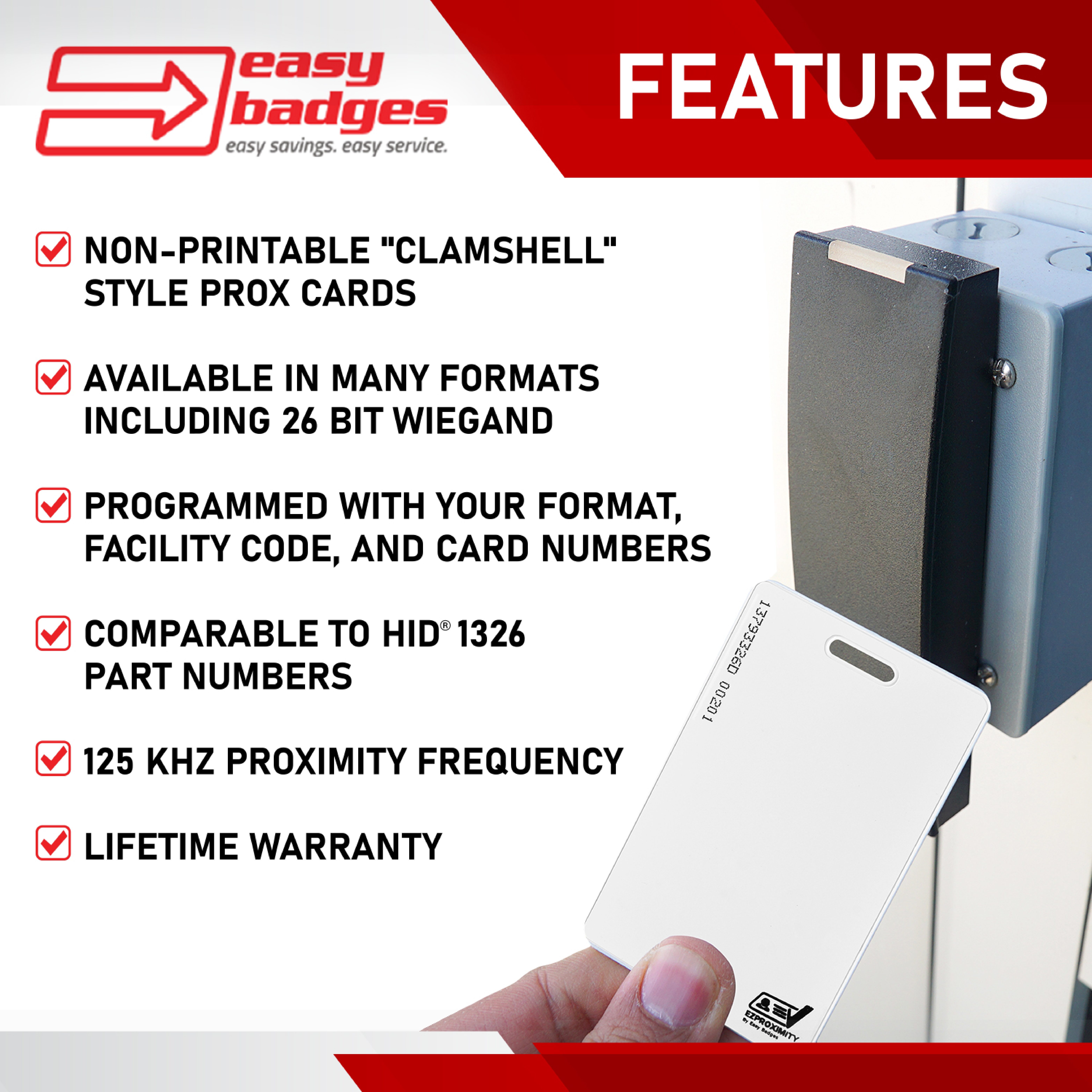 EZProximity Clamshell Cards – Pack of 100 - Easy Badges